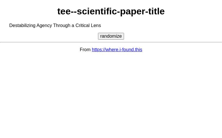 tee--scientific-paper-title ― Perchance Generator