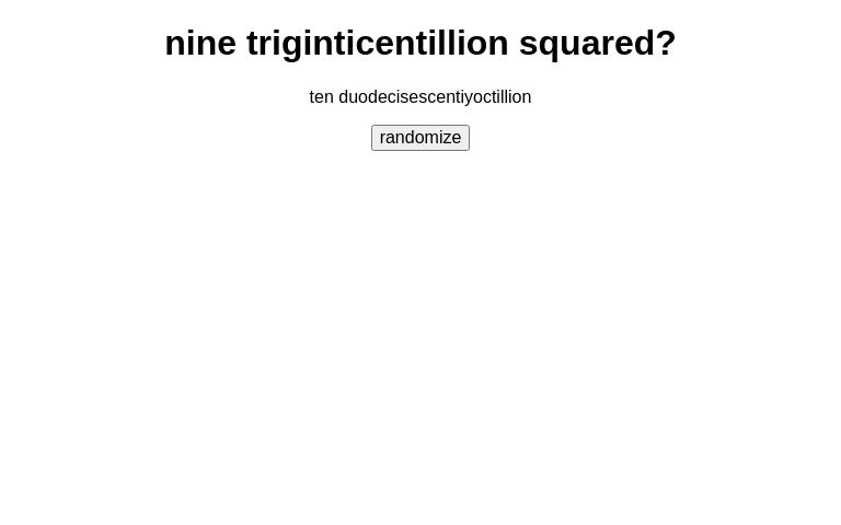 10 to the power of nine? ― Perchance Generator