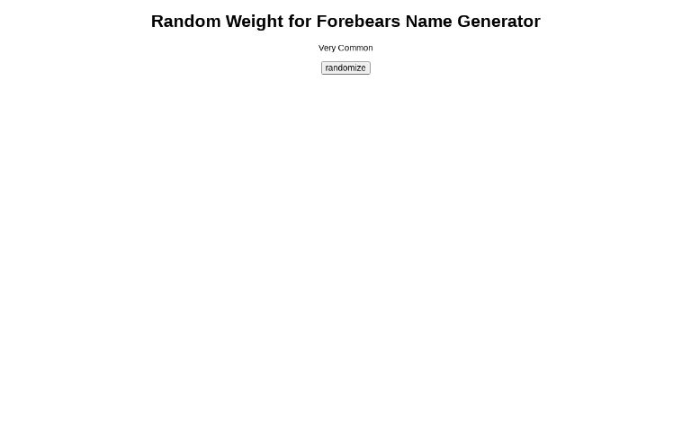 Random Weight for Forebears Name Generator