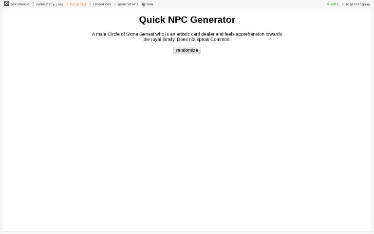 Quick NPC Generator