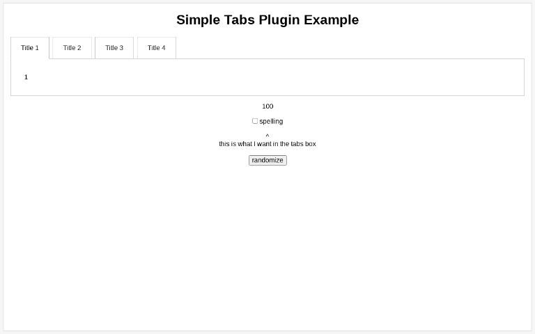 Simple Tabs Plugin Example