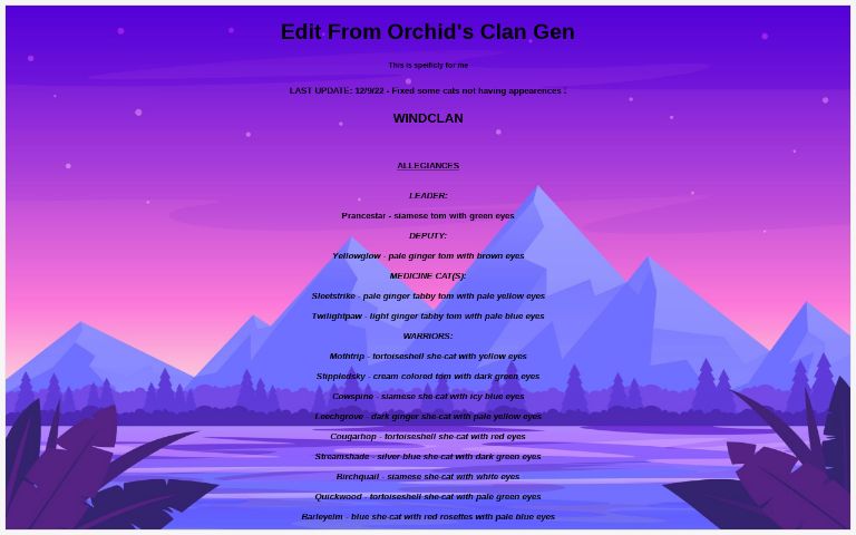 Edit From Orchid's Clan Gen ― Perchance Generator