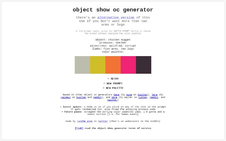 object show oc generator