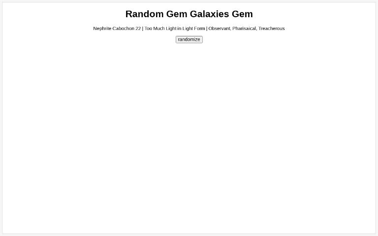 Random Gem Galaxies Gem ― Perchance Generator