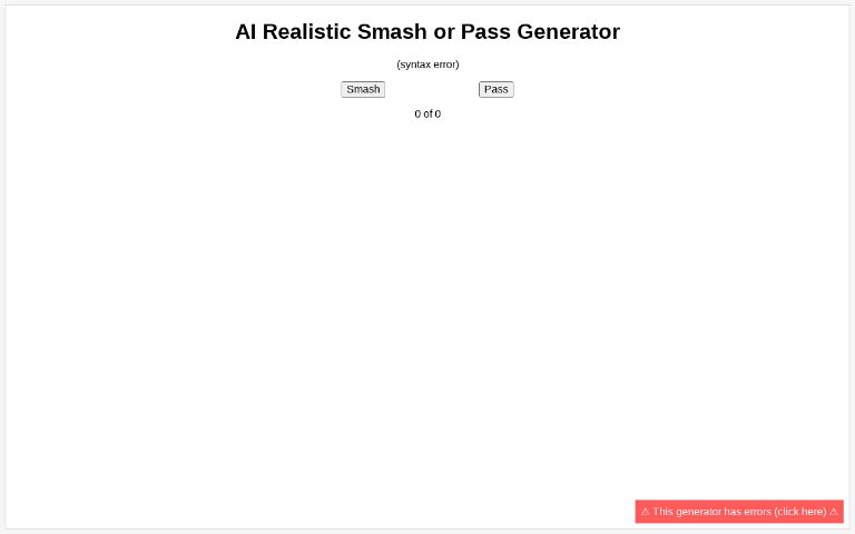 Ai Realistic Smash Or Pass Generator