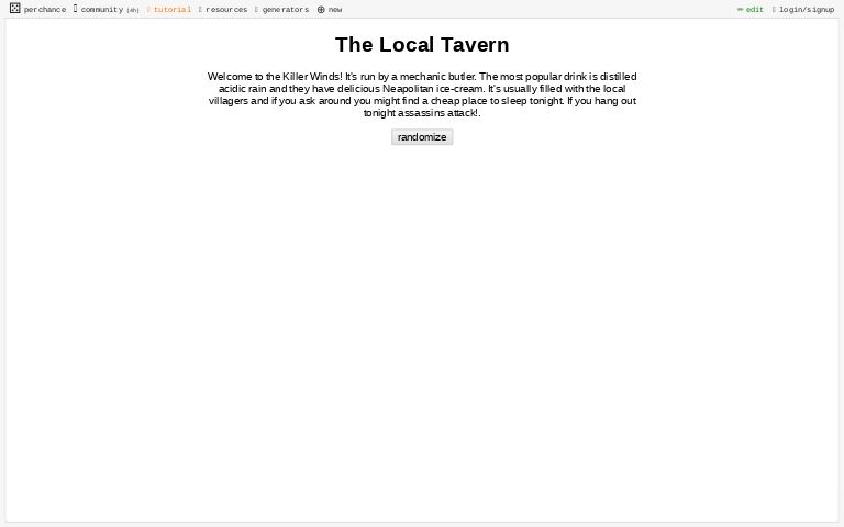 The Local Tavern ― Perchance Generator