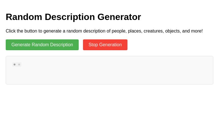 Random Description Generator