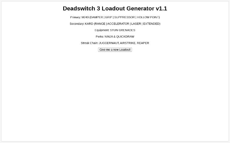 Deadswitch 3 Loadout Generator v1.1