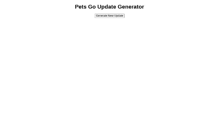 Pets Go Update Generator