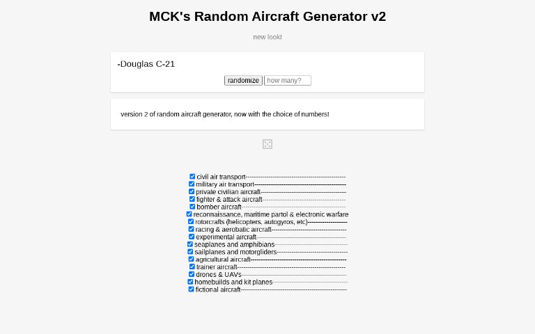 MCK's Random Aircraft Generator v2