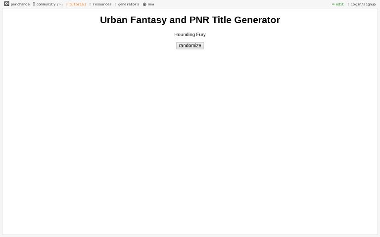 Urban Fantasy and PNR Title Generator