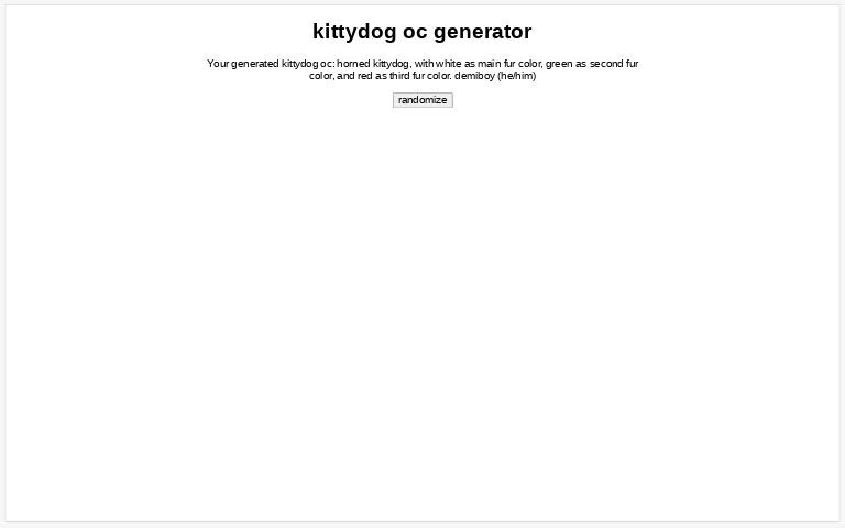 kittydog oc generator
