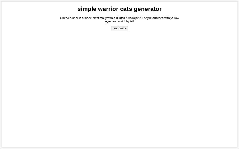 simple warrior cats generator