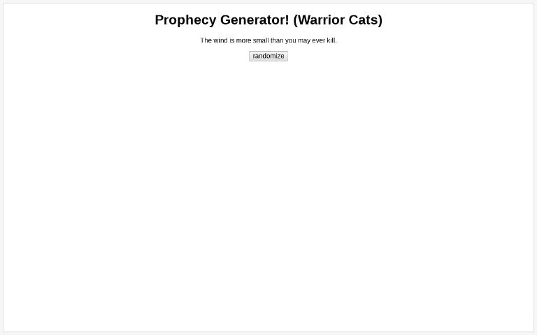 Prophecy Generator! (Warrior Cats)