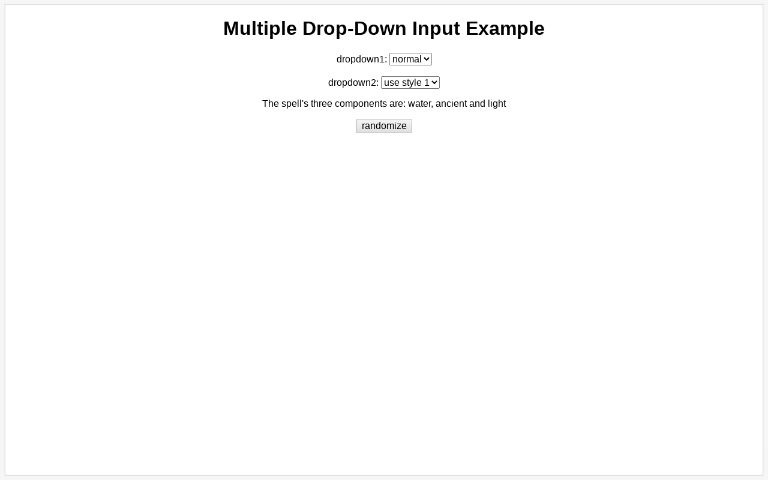 Multiple Drop-Down Input Example ― Perchance Generator