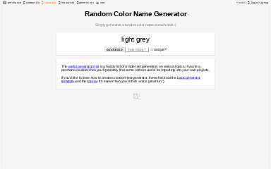 Random Color Name Generator