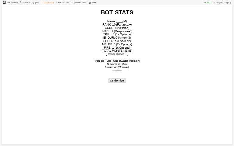BOT STATS ― Perchance Generator