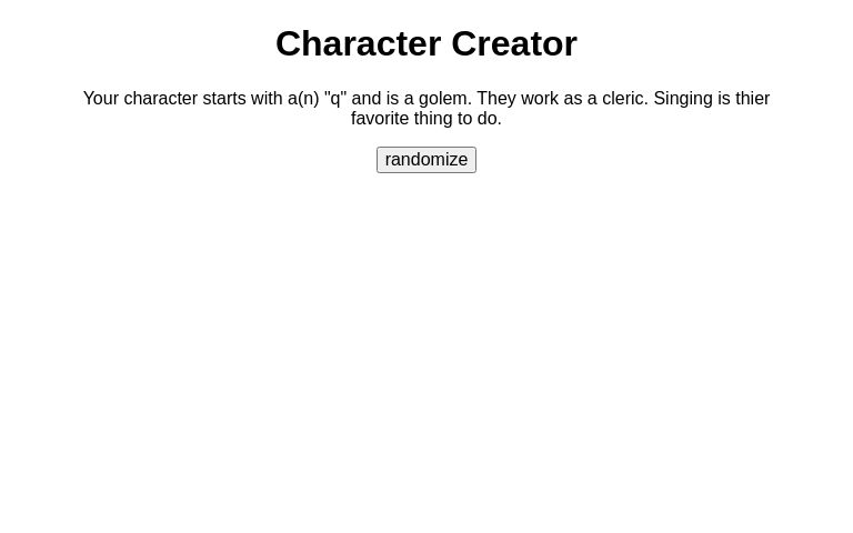 Character Creator ― Perchance Generator