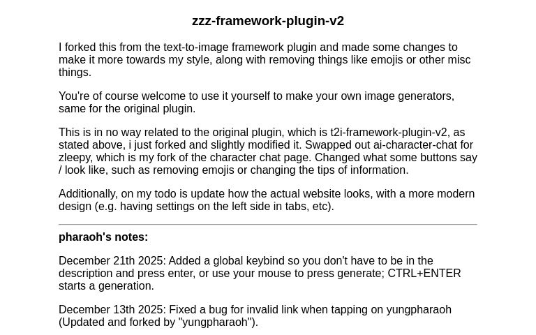 Zzz Framework Plugin